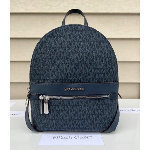 Michael Kors | Bags | Michael Kors Mk Kenly Medium Backpack Admiral ...